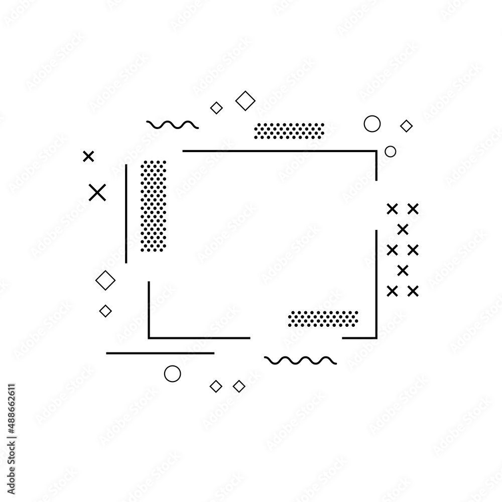 Abstract, trendy, creative text frame, simple and unusual, modern and ...