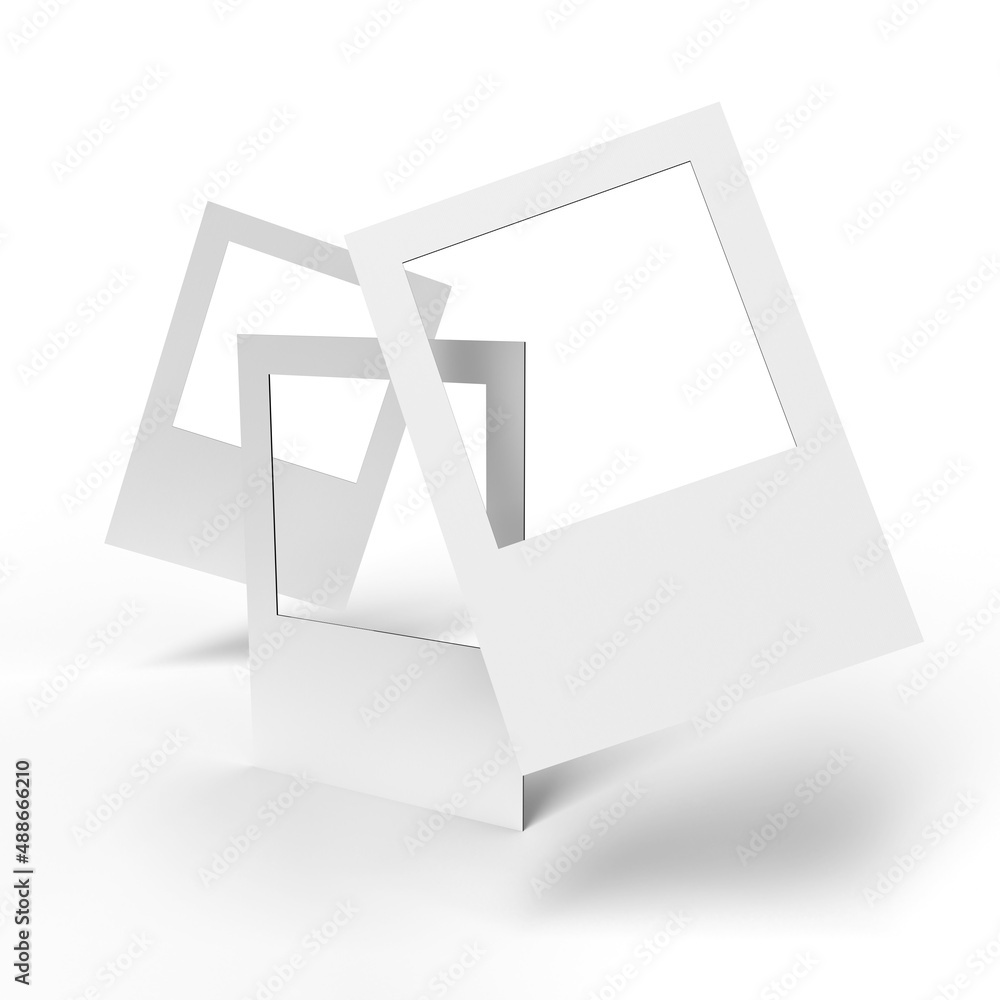 A picture perfect display of blank selfie frame boards with 3d render ...