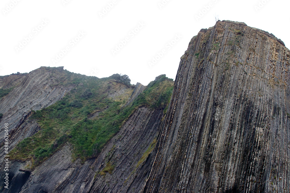 Detail of crazy rock formations (geological phenomena called flysch) to ...