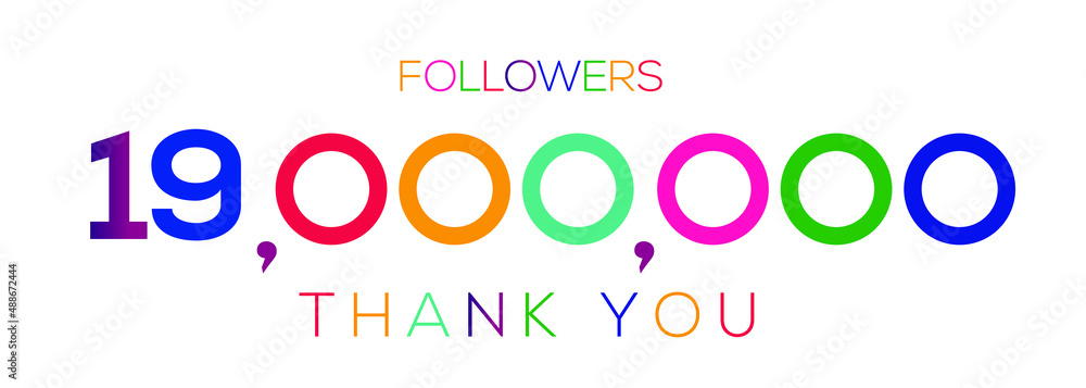 19000000 followers thank you celebration, 19 Million followers template ...