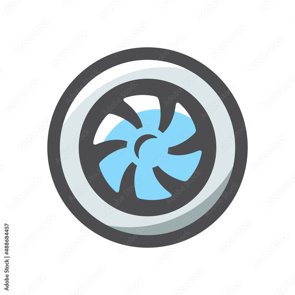Jet Engine Turbine Vector icon Cartoon illustration. Stock Vector ...