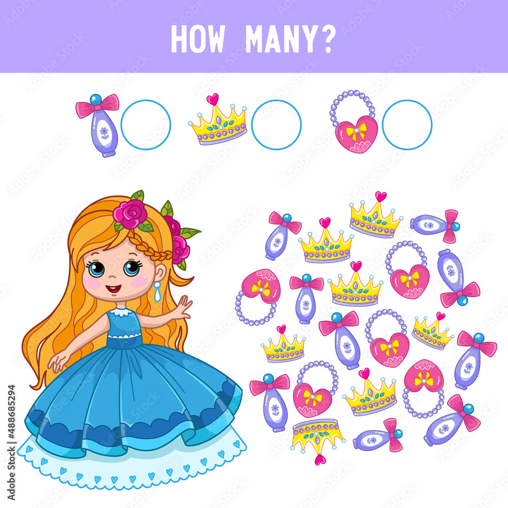 How many bags, perfumes and crowns does the princess have? Counting ...
