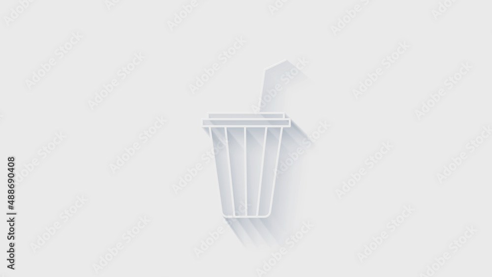 Simple drink icon. White icon with shadow on transparent background ...