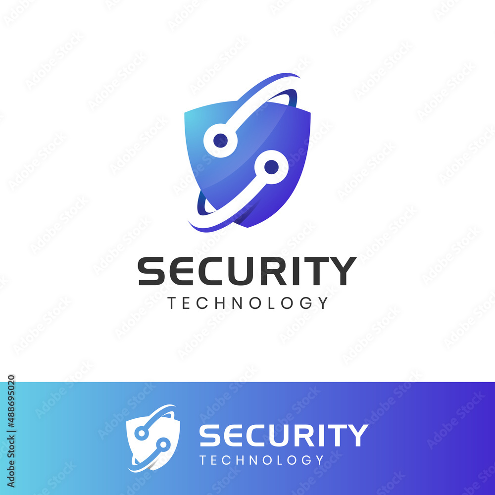 cyber defense shield logo for internet data security design Stock ...
