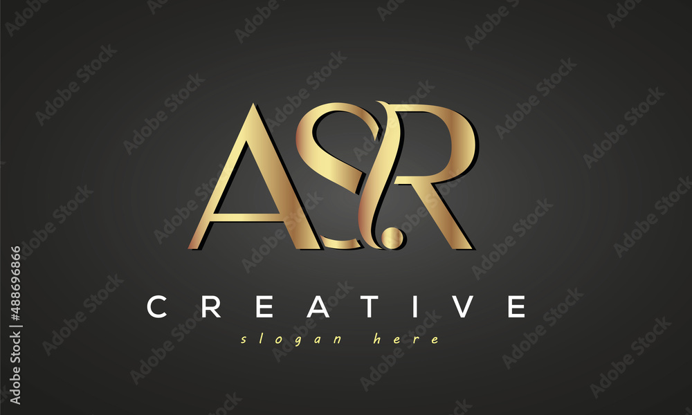 ASR creative luxury logo design Stock Vector | Adobe Stock