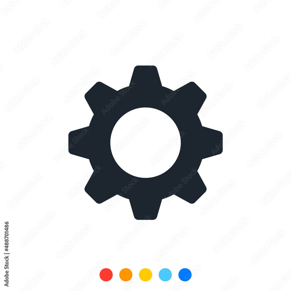 Cog gear Industrial icon, Settings icon. Stock Vector | Adobe Stock