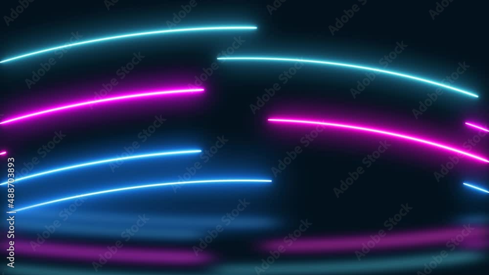 Abstract neon background, Seamless loop of 2D animation of glowing ...