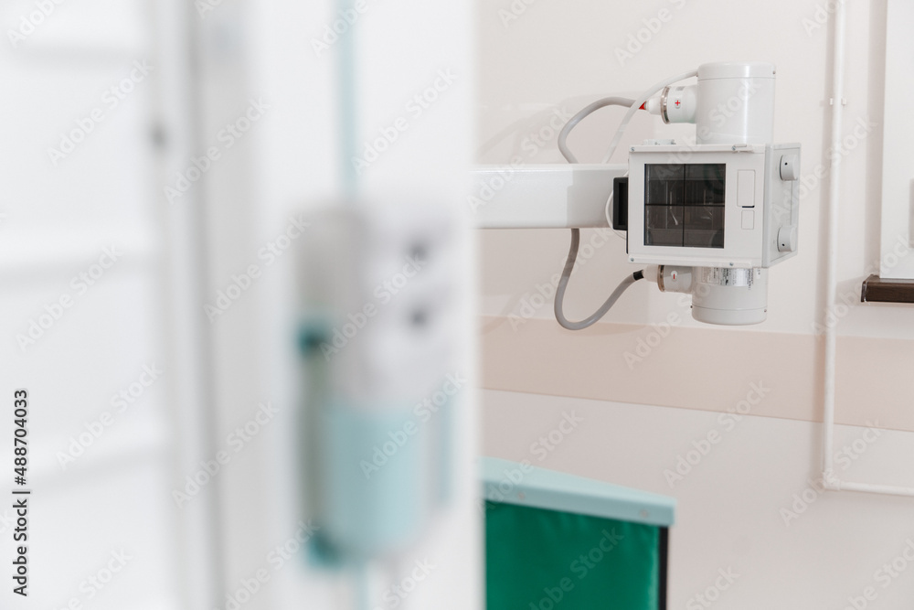 Hospital Radiology Room. X-ray department in modern hospital. Medical ...