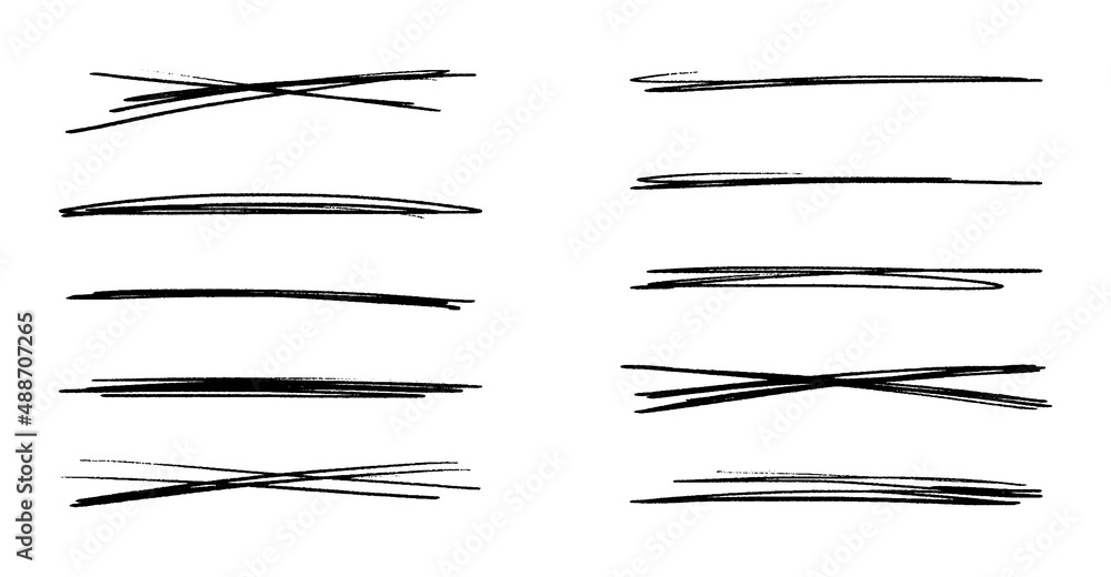 A set of scribble underlines. Underline markers collection. Vector ...