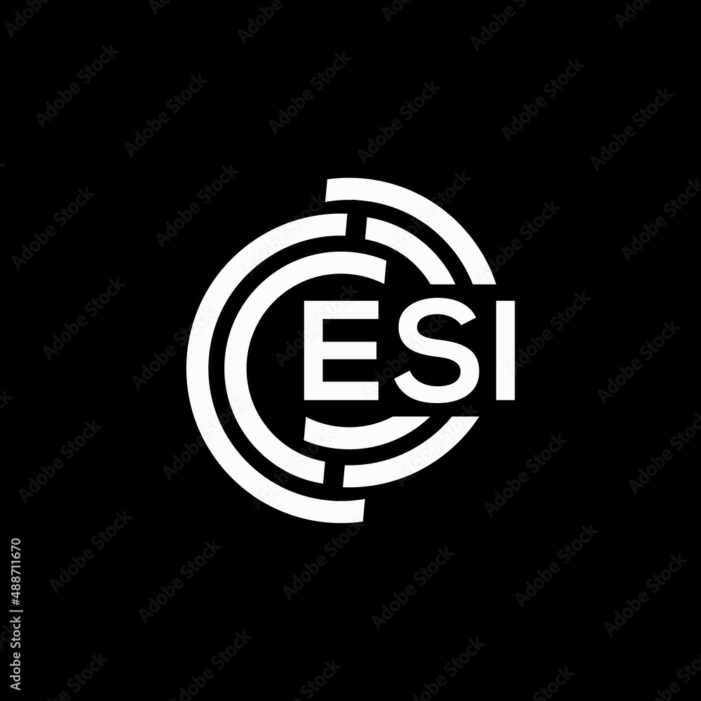 ESI letter logo design on black background. ESI creative initials ...