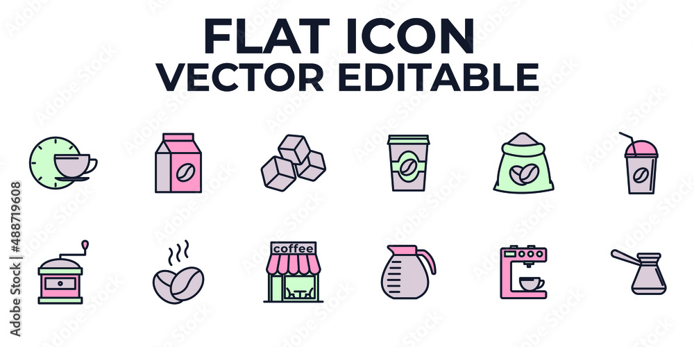 Coffee elements set icon symbol template for graphic and web design ...