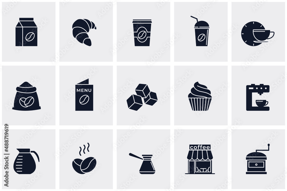 Coffee elements set icon symbol template for graphic and web design ...