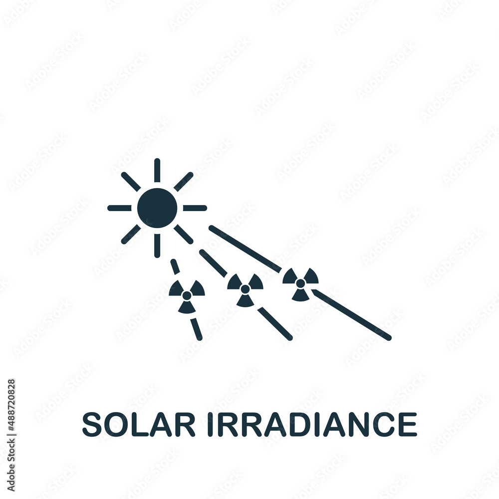 Solar Irradiance icon. Monochrome simple icon for templates, web design ...
