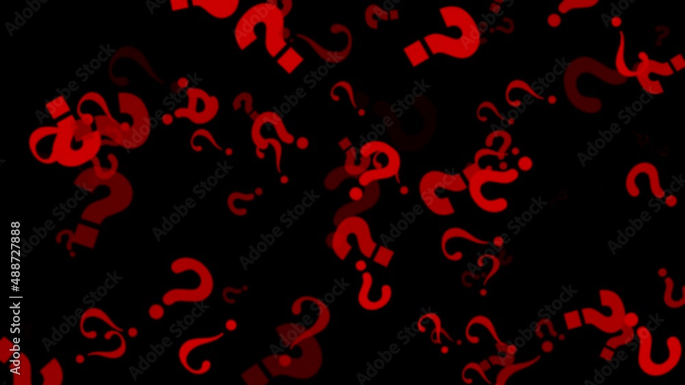 Red question marks animation on black background Stock Video | Adobe Stock