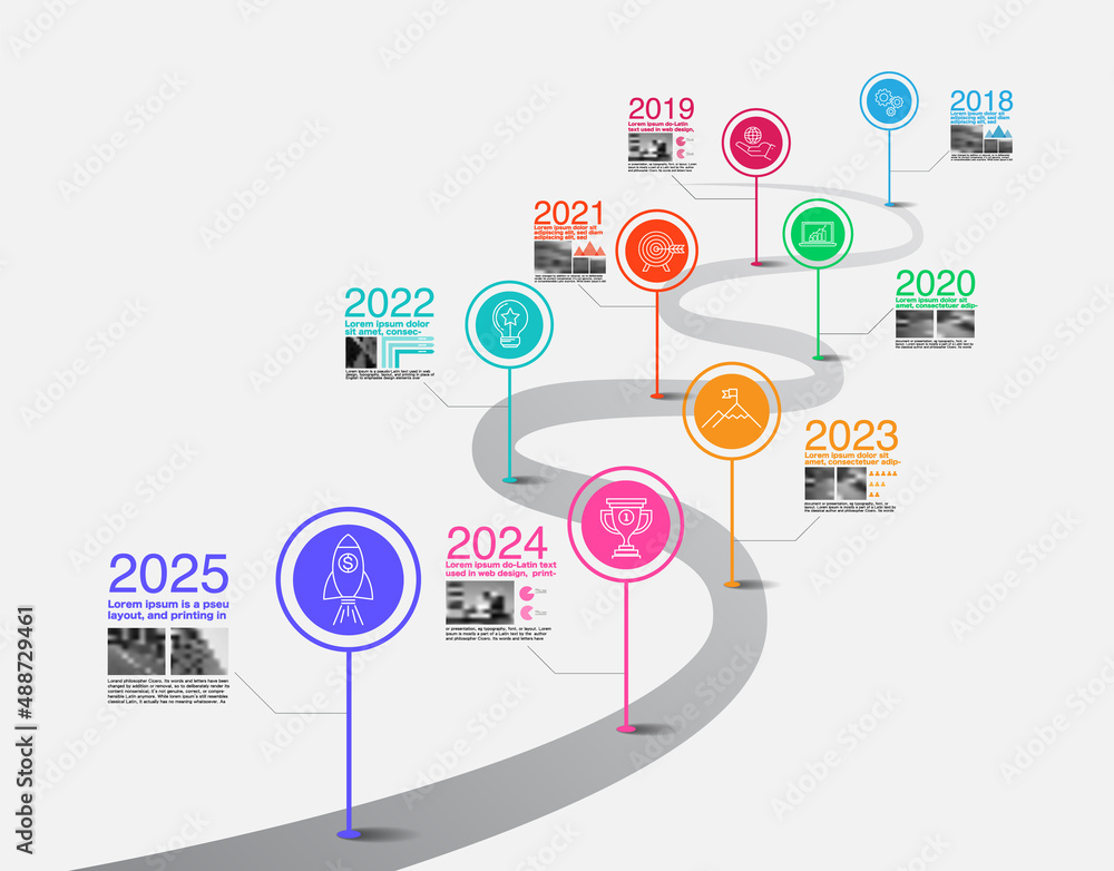 Milestone Company, Timeline, Roadmap, Infographic Vector illustration ...