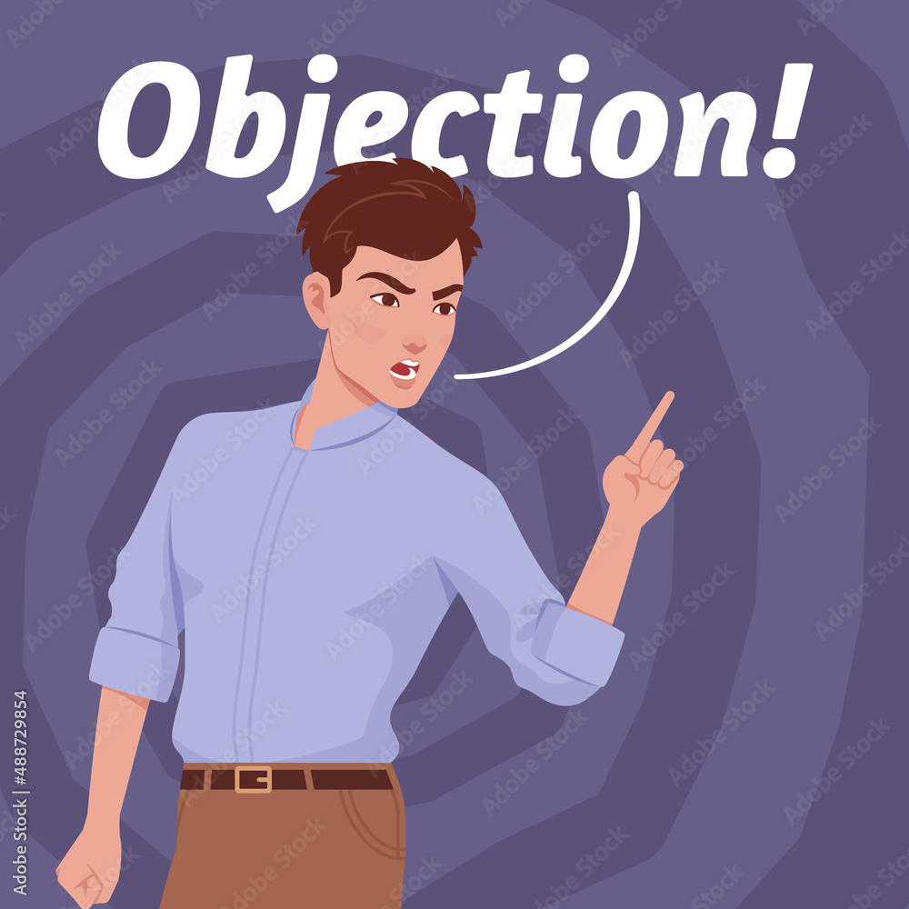 Young handsome businessman portrait, objection phrase, disagreeing ...