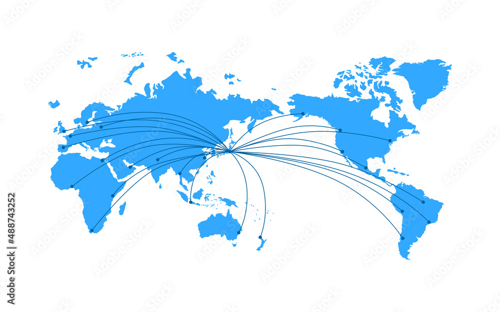 世界地図 ネットワークイメージ ベクター素材 Stock Vector | Adobe Stock