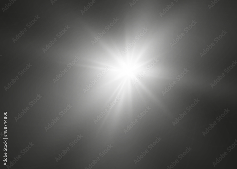 Glowing flash. Sparkling light effects of lens flare with colorful ...