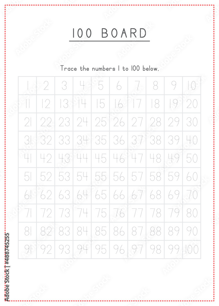 Children Learning Worksheet - Reading, Tracing, and Writing Numbers 1 ...