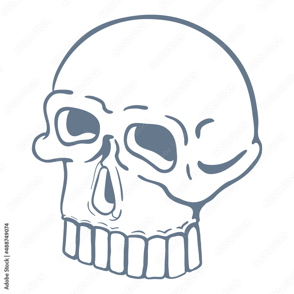 Stylized Skull. Vector Outline Illustrations. Stock Vector | Adobe Stock