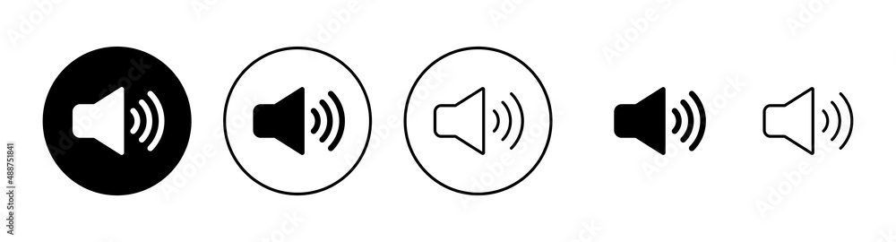 Speaker icons set. volume sign and symbol. loudspeaker icon. sound ...