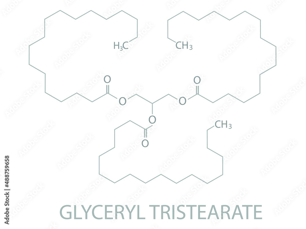 Glyceryl tristearate molecular skeletal chemical formula. Stock Vector ...