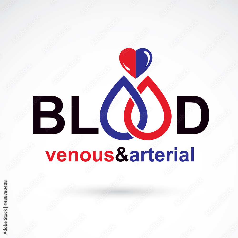 Arterial and venous blood, blood circulation conceptual vector ...