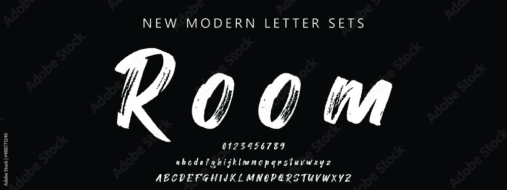 ROOM Elegant alphabet letters font and number. Classic Lettering ...