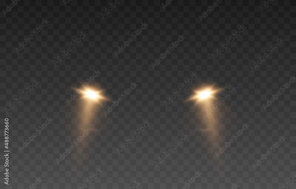 Vector light from the headlights PNG. Light from the headlights of a ...