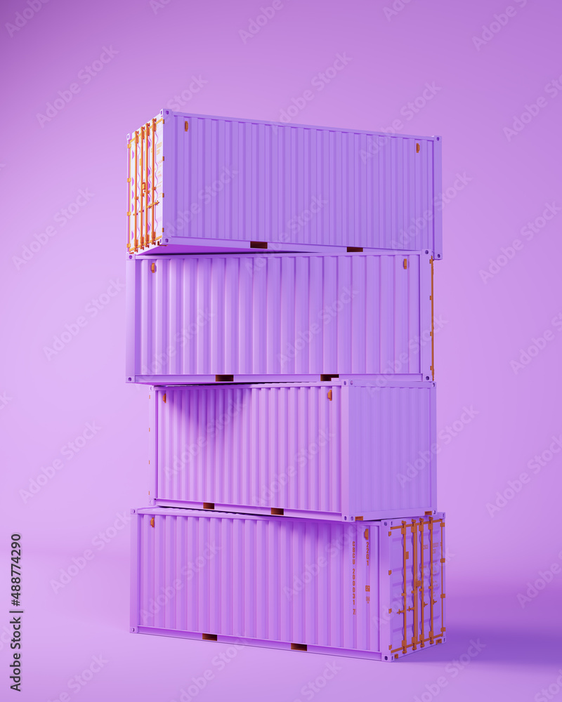 Purple Pink Lavender Orange Apricot Cargo Container Stack Industrial ...