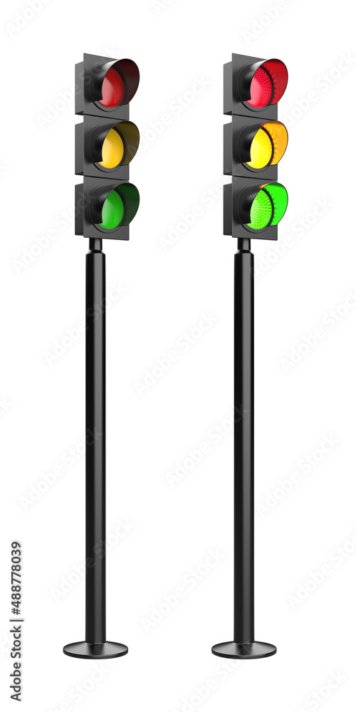 Traffic lights isolated on white background Stock Illustration | Adobe ...
