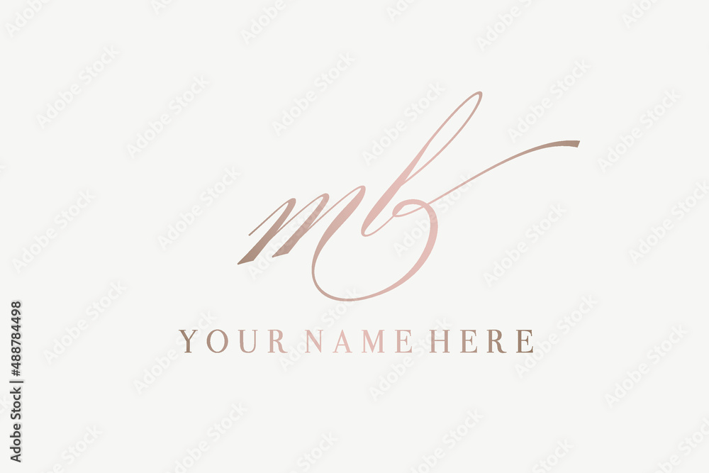 MB monogram logo.Calligraphic signature icon.Letter b and letter m ...