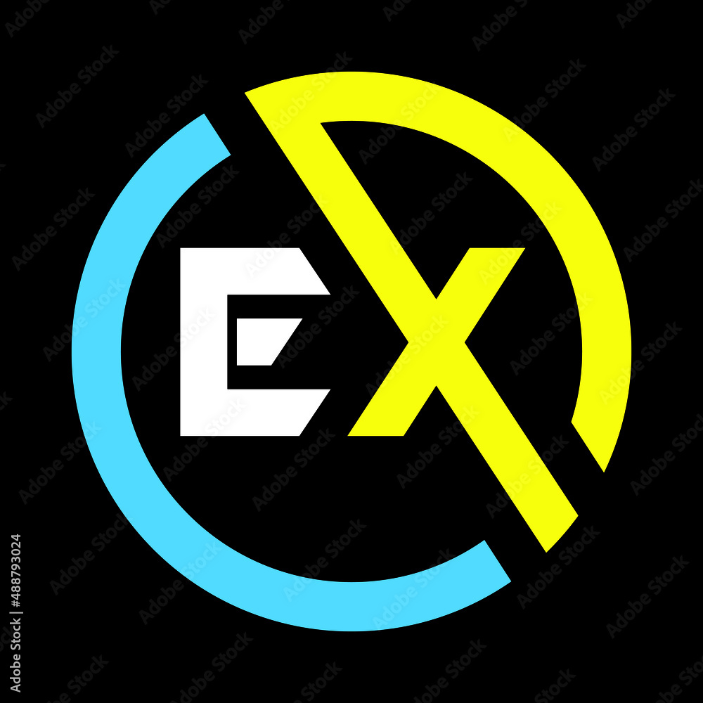 EX letter logo design on black background Initial Monogram Letter EX ...