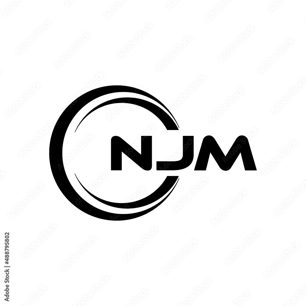 NJM letter logo design with white background in illustrator, vector ...