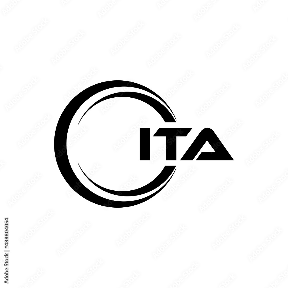 ITA letter logo design with white background in illustrator, vector ...