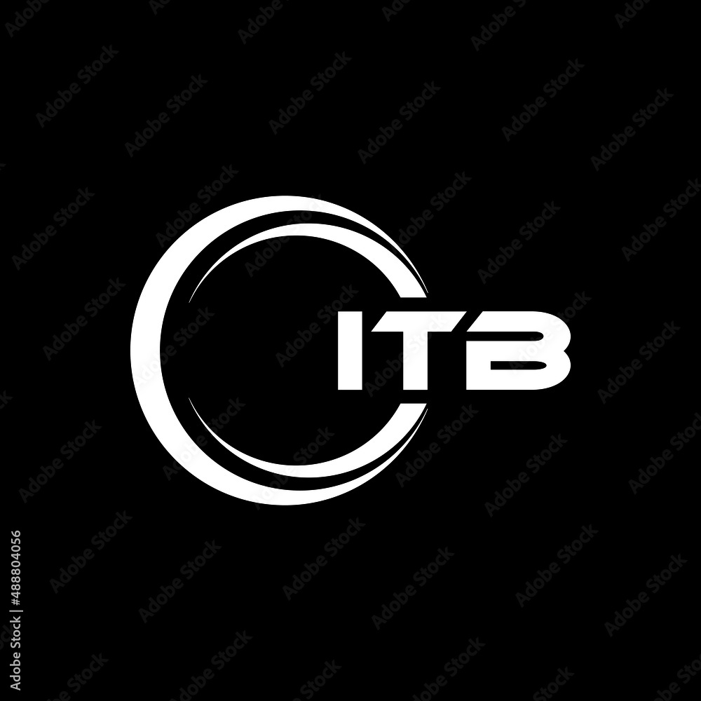 ITB letter logo design with black background in illustrator, vector ...