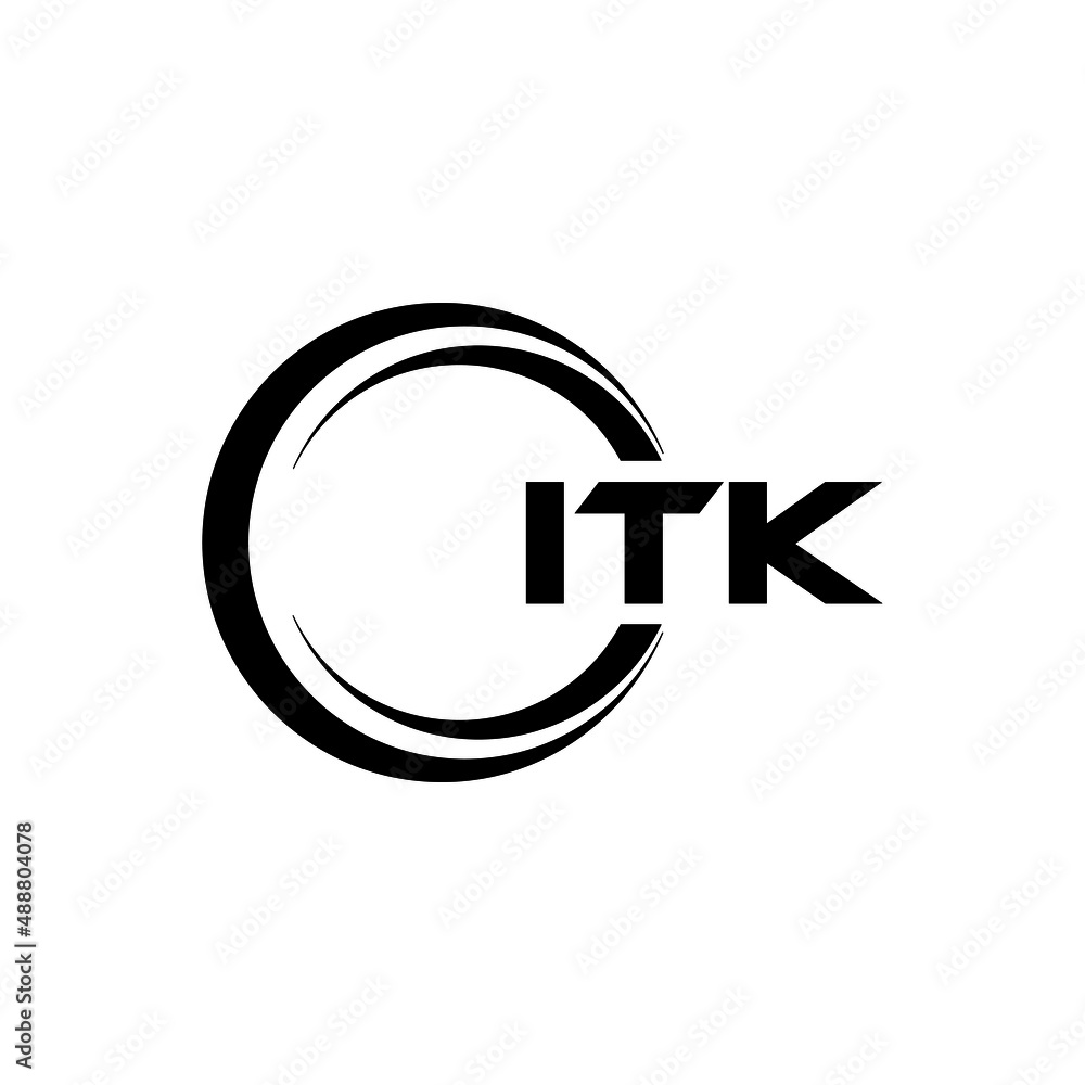 ITK letter logo design with white background in illustrator, vector ...