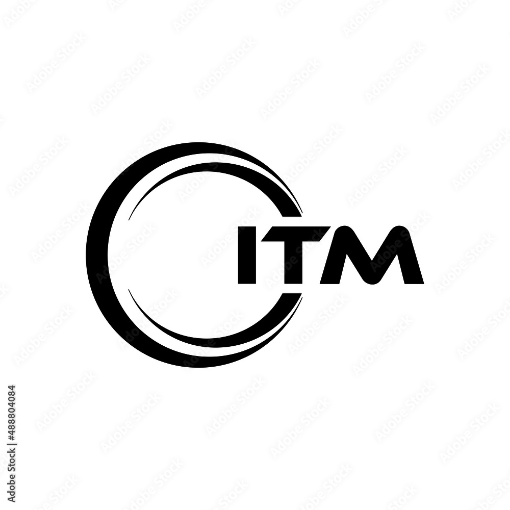 ITM letter logo design with white background in illustrator, vector ...