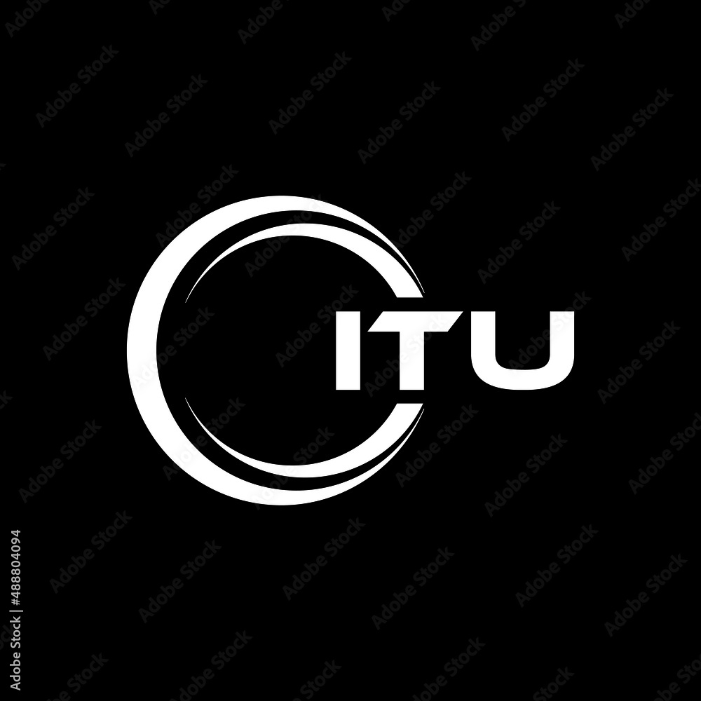 ITU letter logo design with black background in illustrator, vector ...