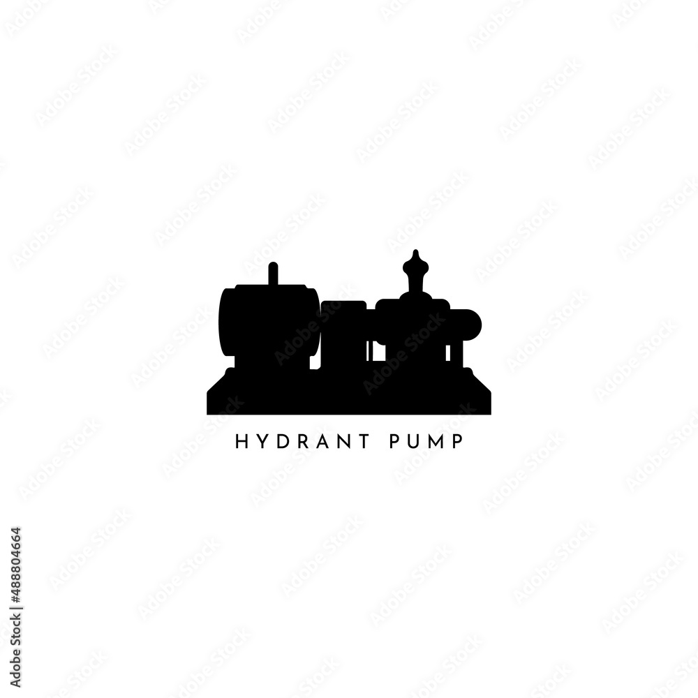 Hydrant fire pump icon vector minimalistic design isolated on white ...