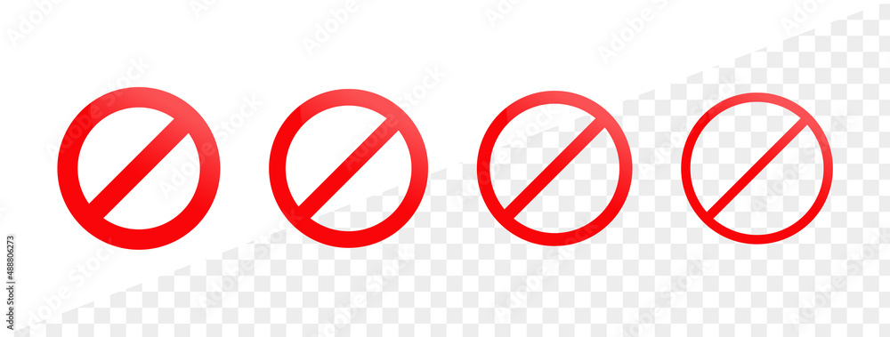 no sign, prohibition sign ot Red ban icon, Not Allowed Sign, stop icon ...