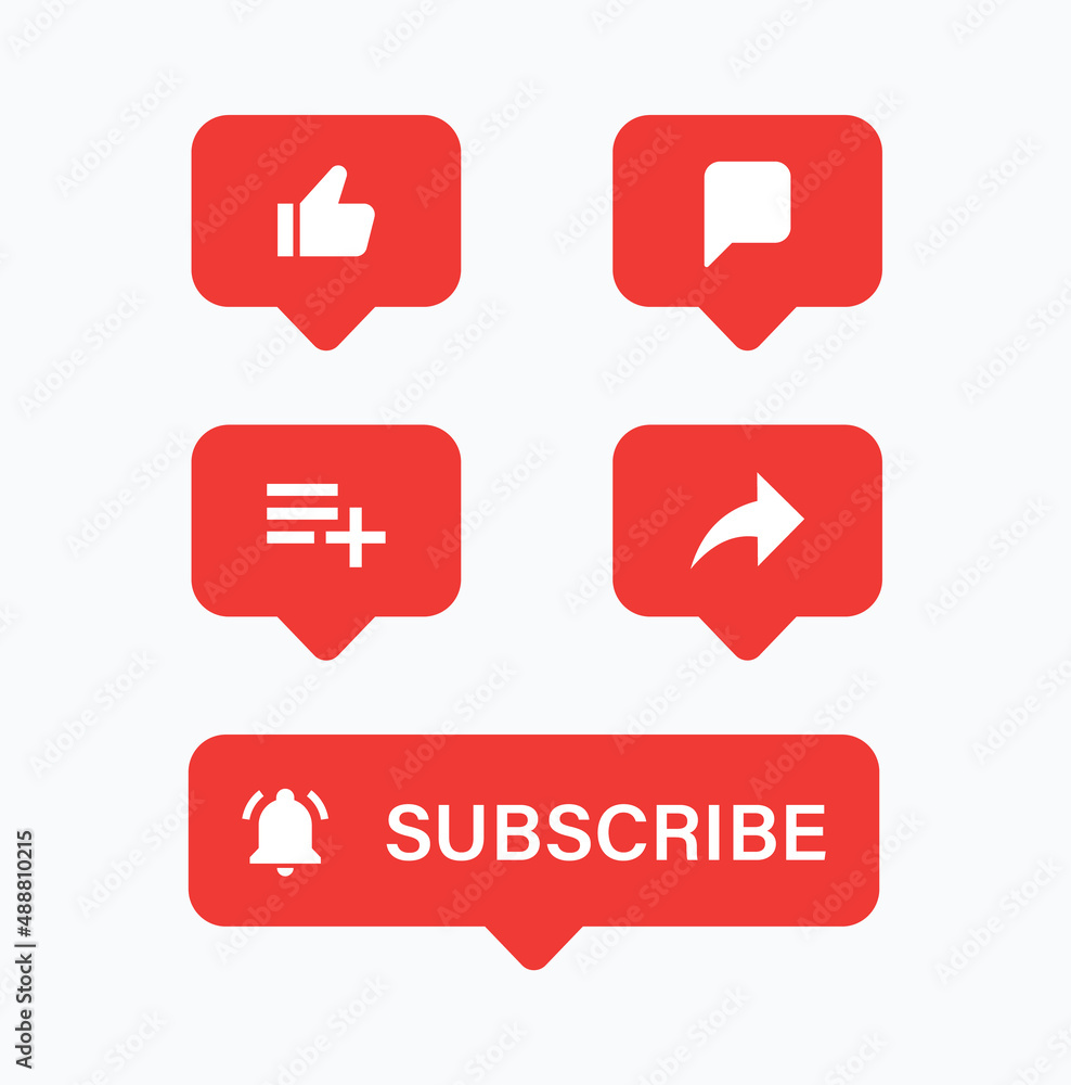 subscribe button bubble speech for youtube video channel in modern with ...