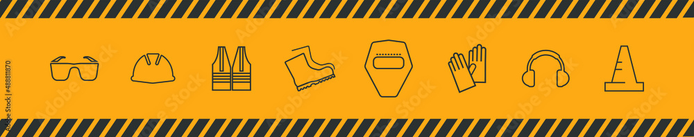vector illustration of a set of work safety Stock Vector | Adobe Stock
