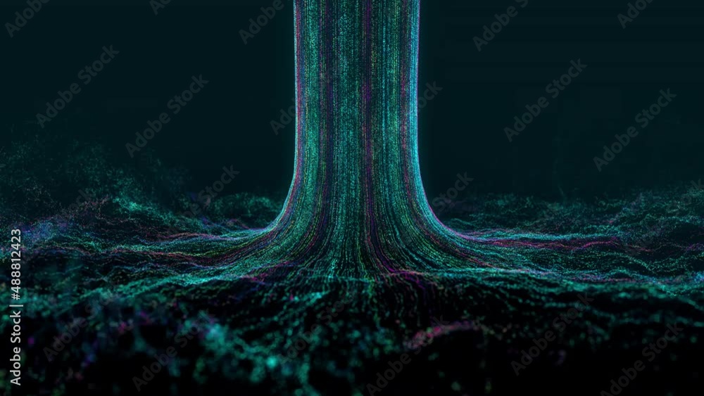 Looped big data sorting flow. Futuristic abstract technology background ...