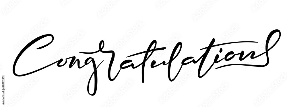 Congratulations hand lettering text Stock Vector | Adobe Stock