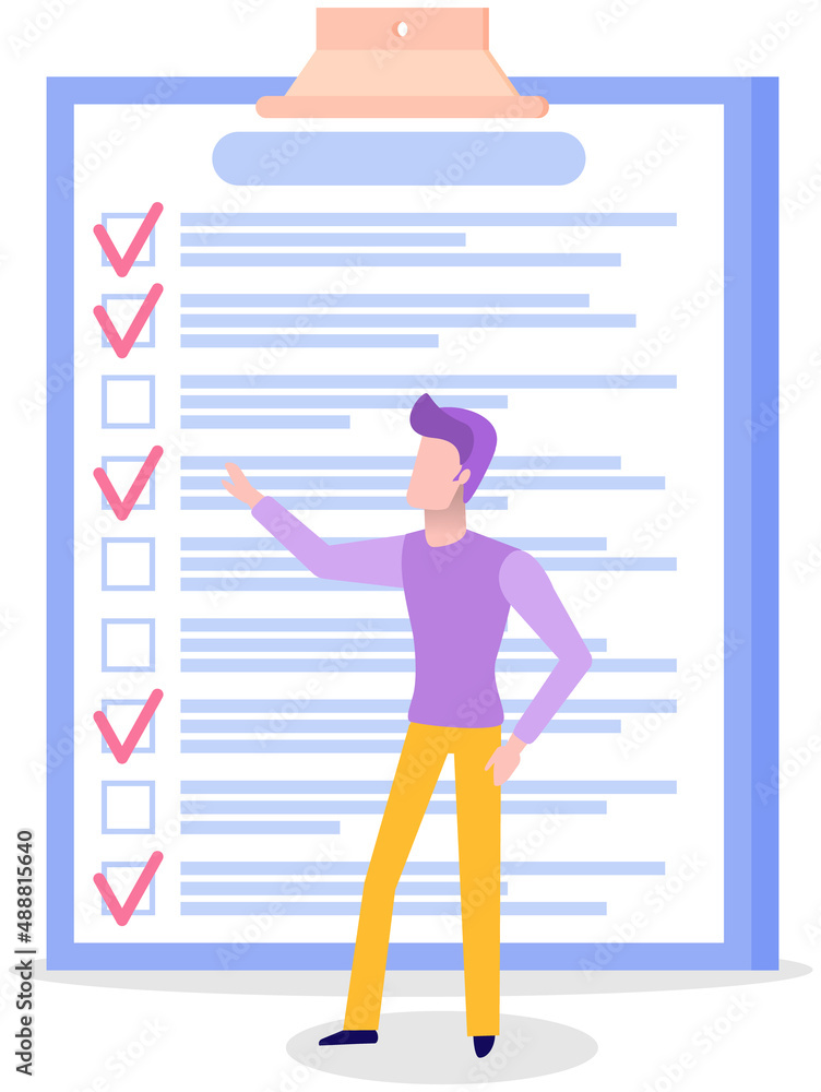 Month scheduling, to do list, time management. Businessman stands near ...