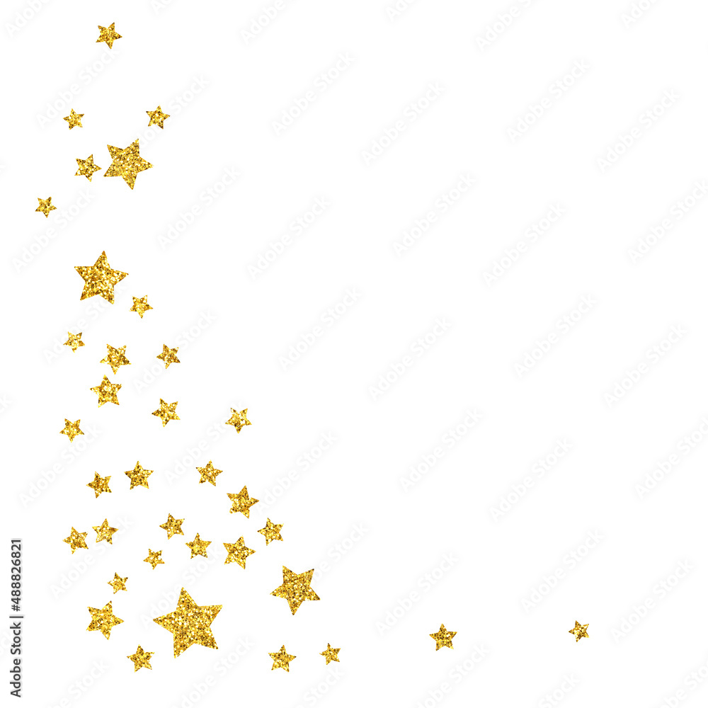 Gold glitter stars. Classic clip art set on white background Stock ...