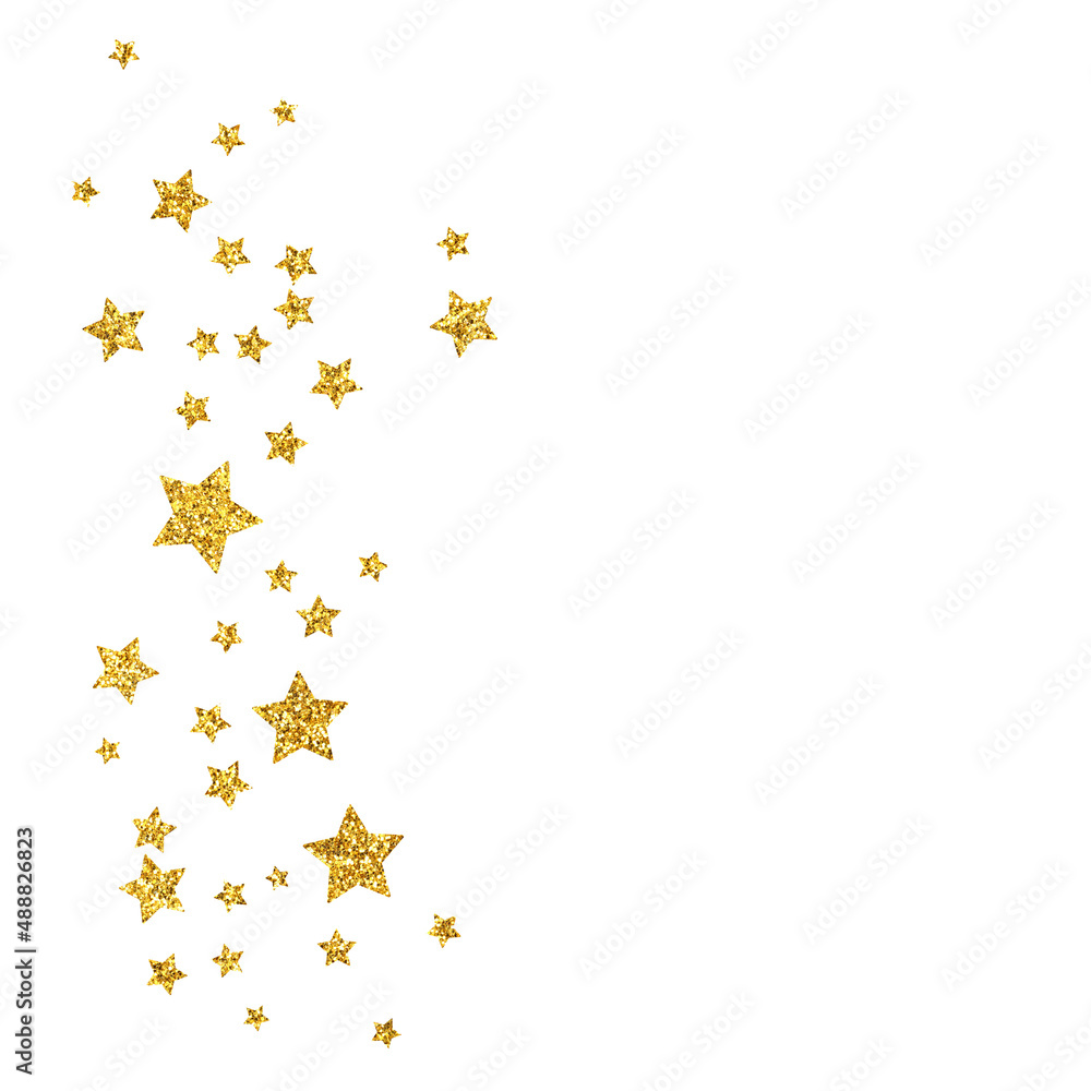 Gold glitter stars. Classic clip art set on white background Stock ...