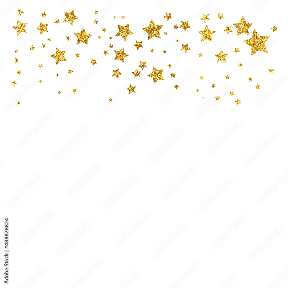 Gold glitter stars. Classic clip art set on white background Stock ...