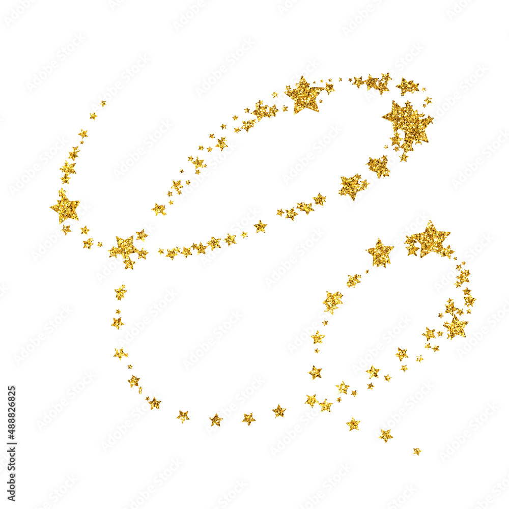 Gold glitter stars. Classic clip art set on white background Stock ...